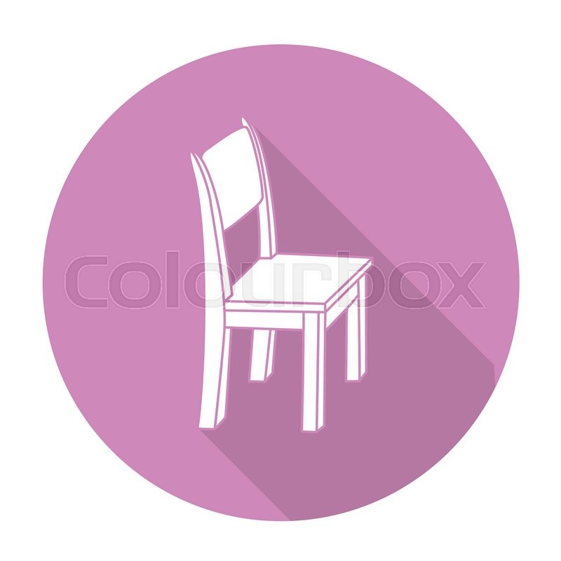 White vector chair on color circle ... | Stock vector | Colourbox