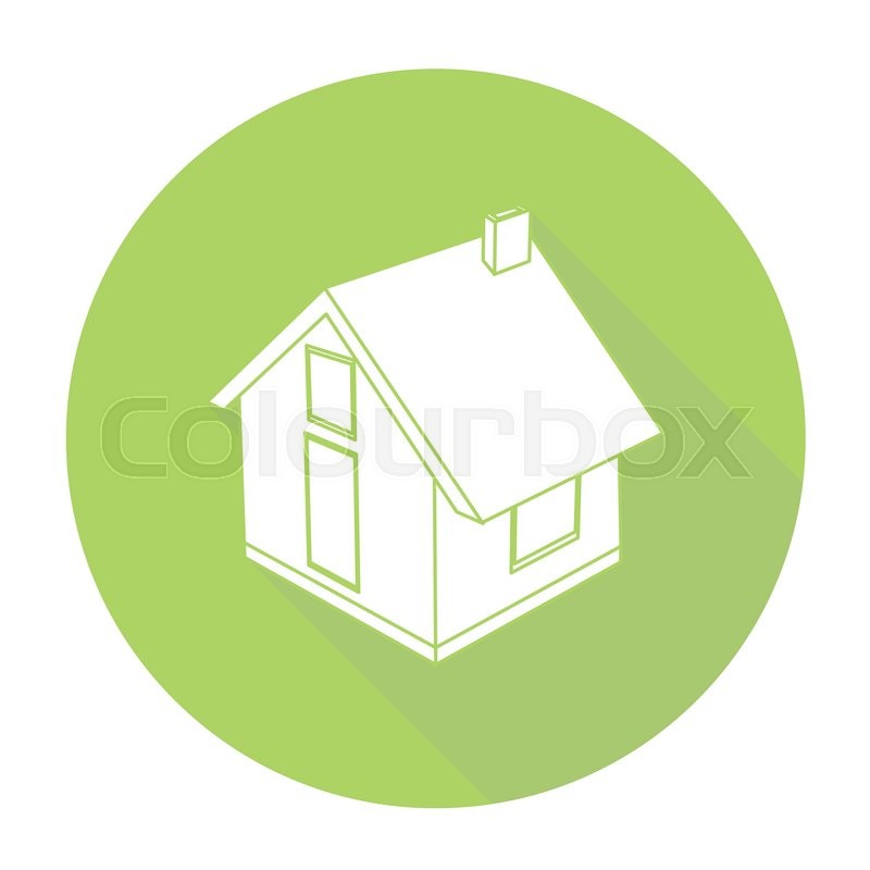 White vector house on color circle ... | Stock vector | Colourbox