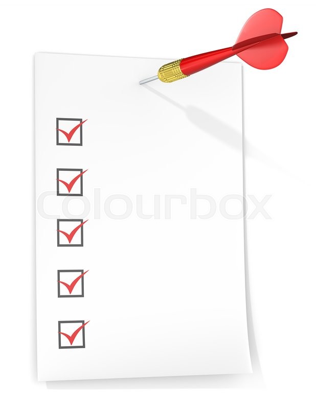 Check list with tick boxes. Paper on ... | Stock image | Colourbox