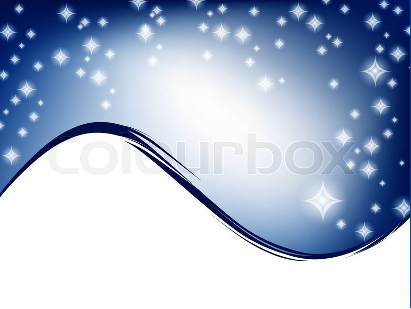 Wavy template with stars in blue sky ... | Stock vector | Colourbox