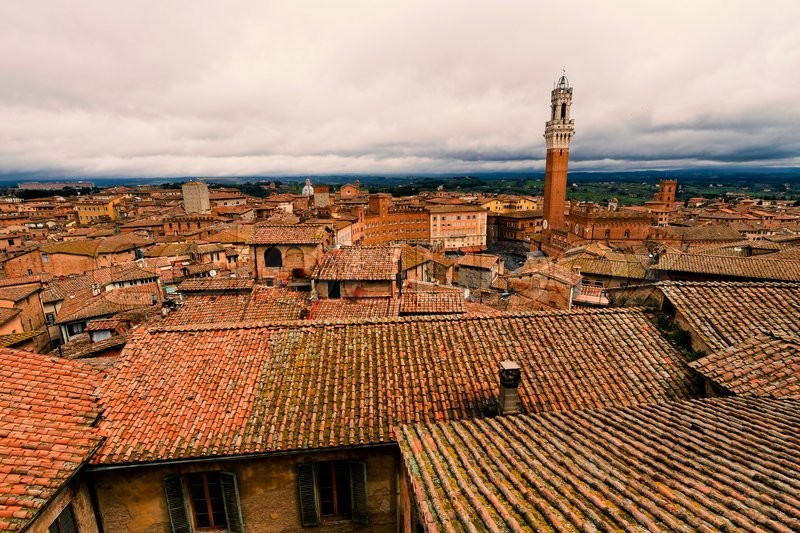 Rooftop views of medieval town of ... | Stock image | Colourbox