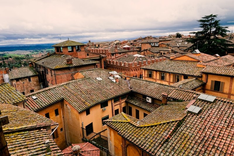 Rooftop views of medieval town of ... | Stock Photo | Colourbox