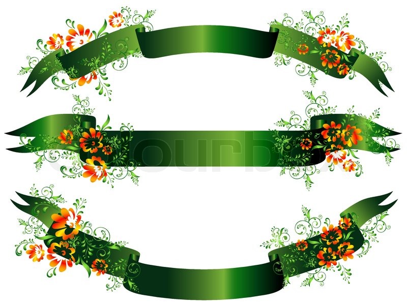 Ribbon Floral Set | Stock vector | Colourbox