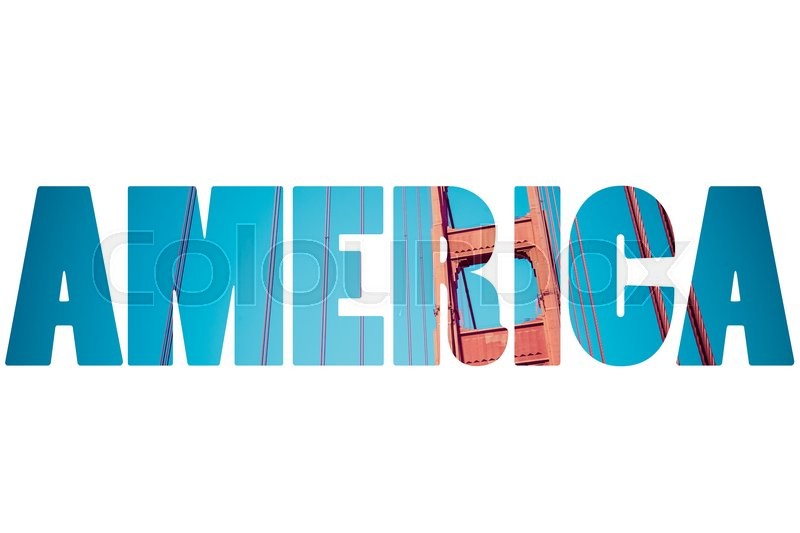 Word AMERICA over traditional symbols. | Stock image | Colourbox
