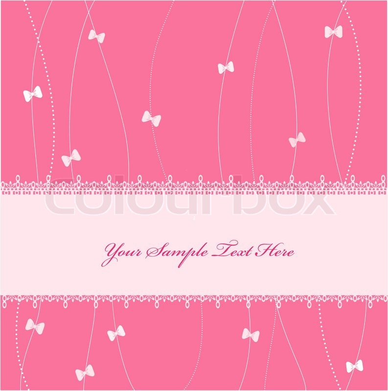 Pink Vector greeting card with ribbons ... | Stock Vector | Colourbox