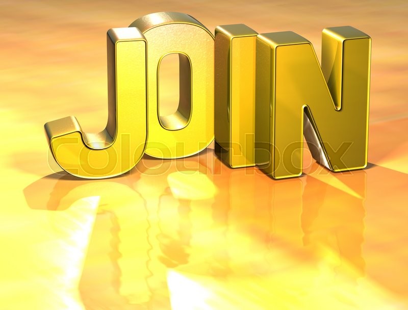 3D Word Join on gold background | Stock image | Colourbox