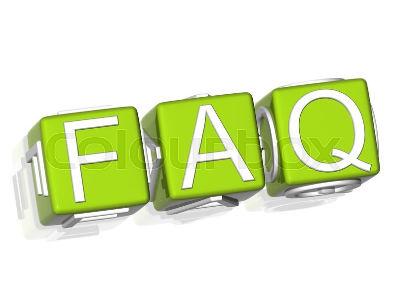3D Faq green text on white background | Stock image | Colourbox
