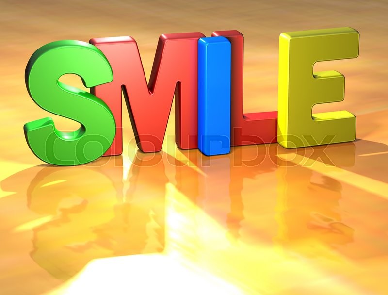 Word Smile on yellow background (high ... | Stock image | Colourbox