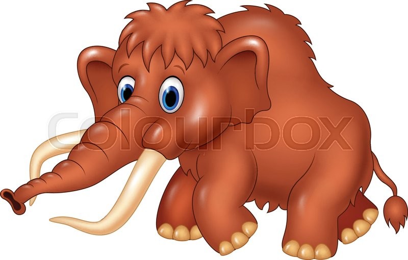 Vector illustration of Cute mammoth ... | Stock vector | Colourbox