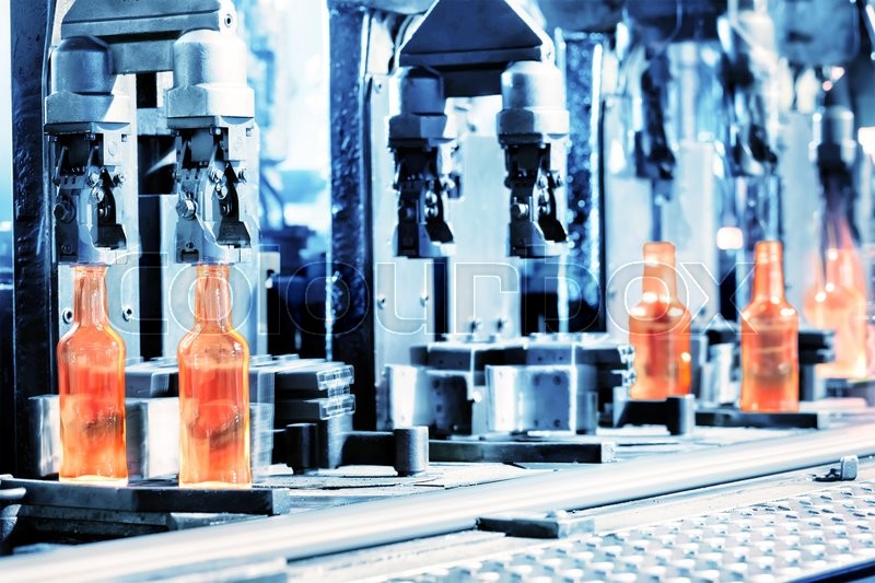 Manufacturing process of bottles in the ... | Stock image | Colourbox