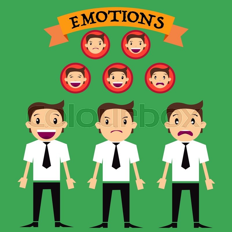 Character cartoon different emotions | Stock vector | Colourbox