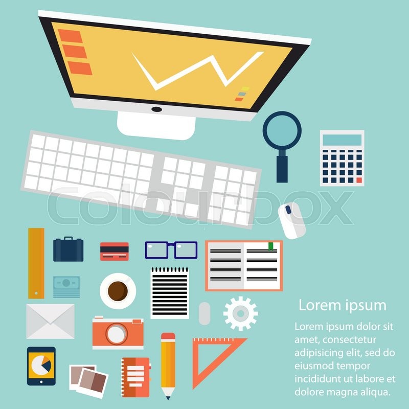 Set of the tools in flat style | Stock vector | Colourbox