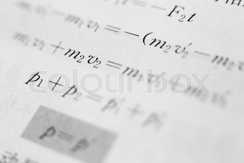 Closeup picture of physics formulas on ... | Stock image | Colourbox