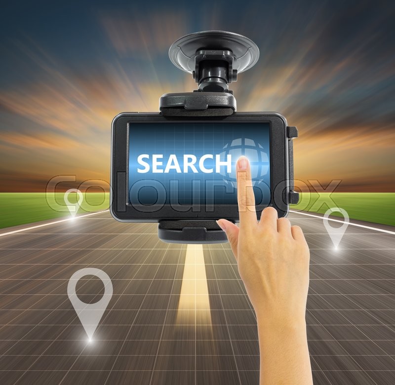 Hand touch screen of navigation devices ... | Stock image | Colourbox