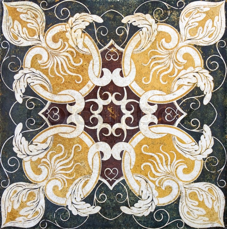 Flowers and paisley tile - classic ... | Stock image | Colourbox