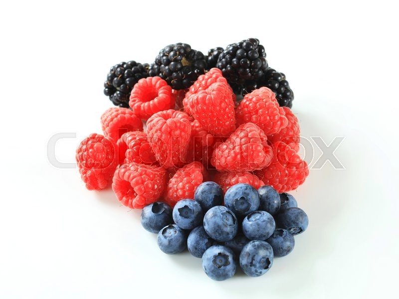 Studio shot of mixed berries | Stock image | Colourbox