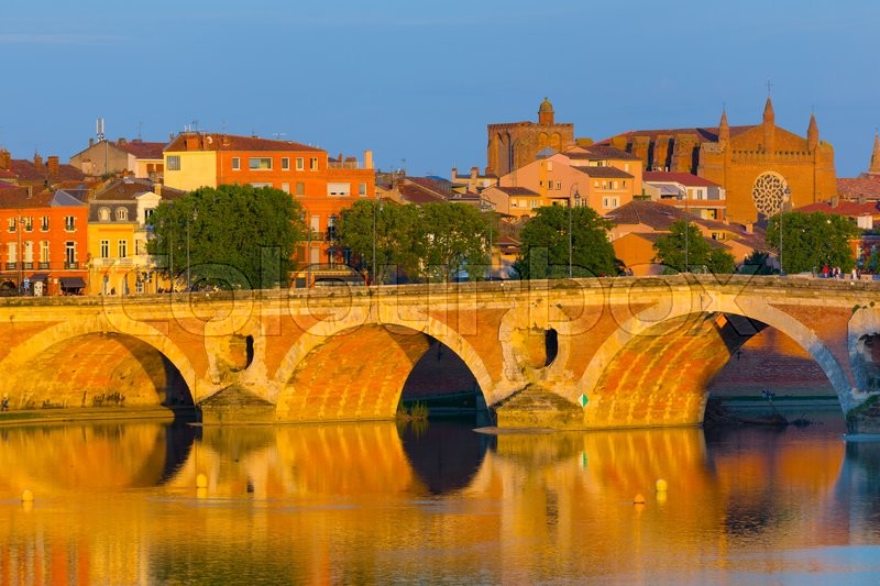 Cityscape of Toulouse at sunset time | Stock image | Colourbox