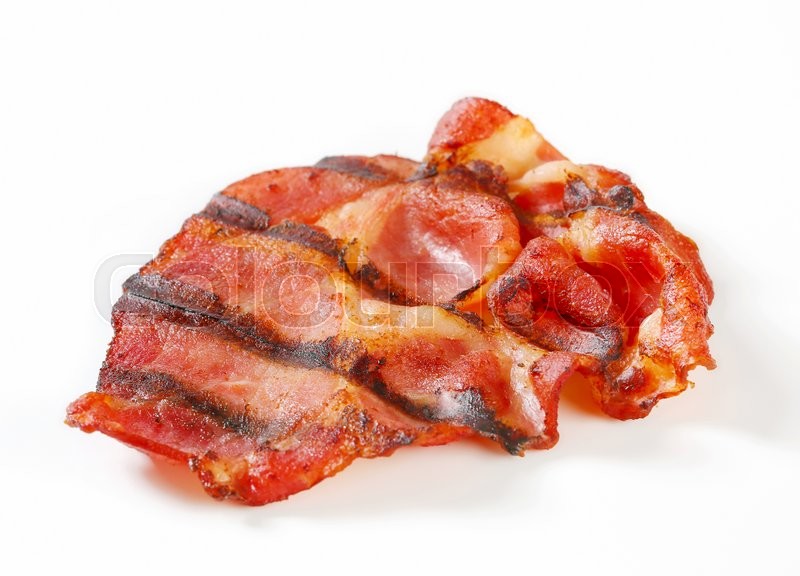 Crispy grilled slices of bacon | Stock image | Colourbox