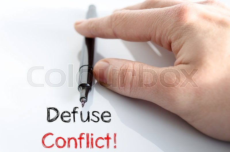 Defuse conflict text concept isolated ... | Stock image | Colourbox
