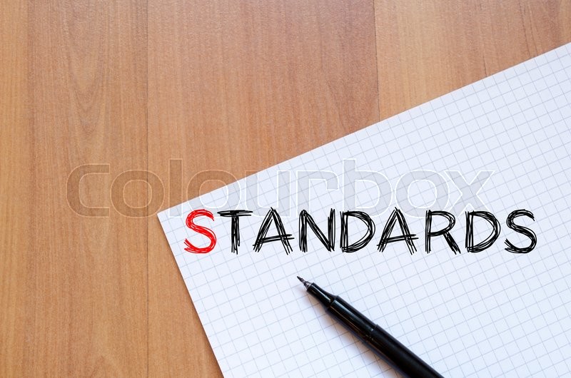 Standards text concept write on ... | Stock image | Colourbox