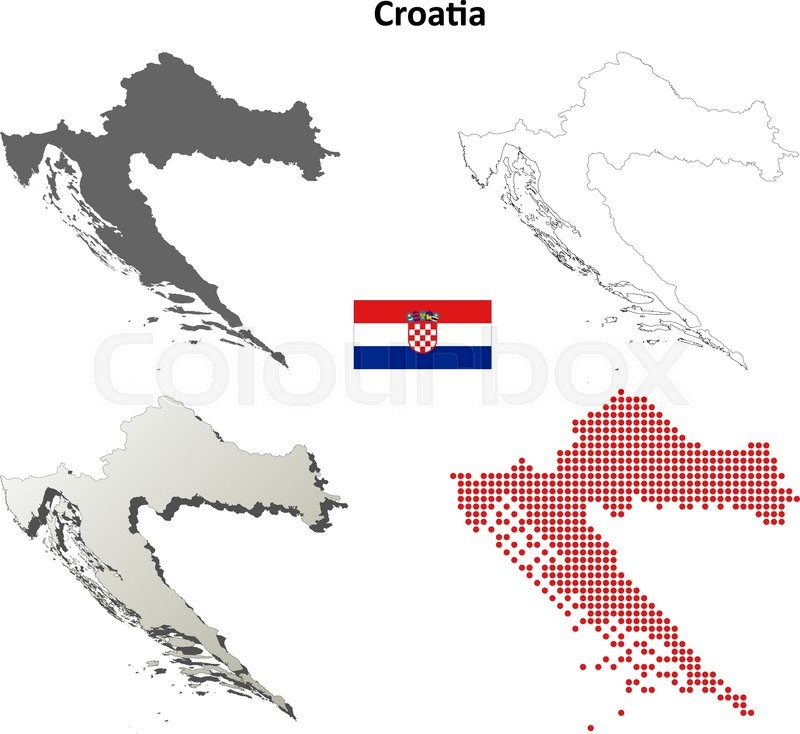 Croatia outline map set | Stock vector | Colourbox