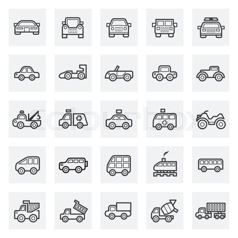 Vehicle icons sets. | Stock vector | Colourbox