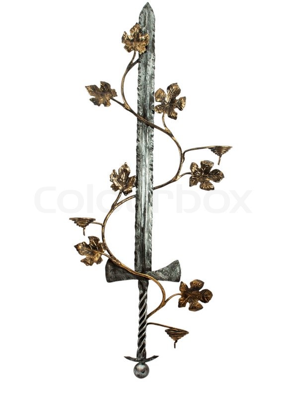 Toy sword with a vine on a white ... | Stock image | Colourbox