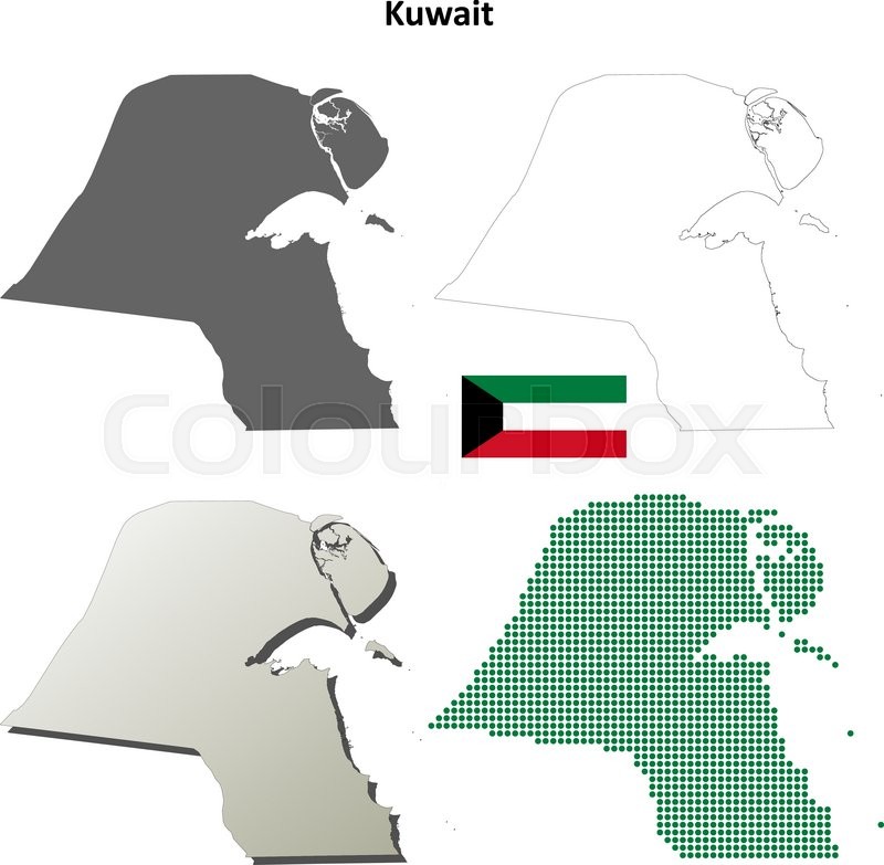 Kuwait outline map set | Stock vector | Colourbox