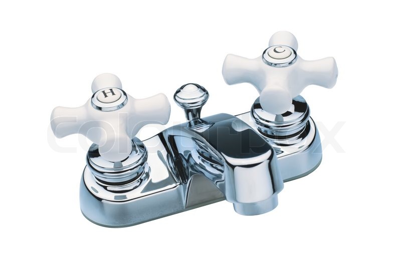 Modern stainless steel tap isolated on ... | Stock image | Colourbox