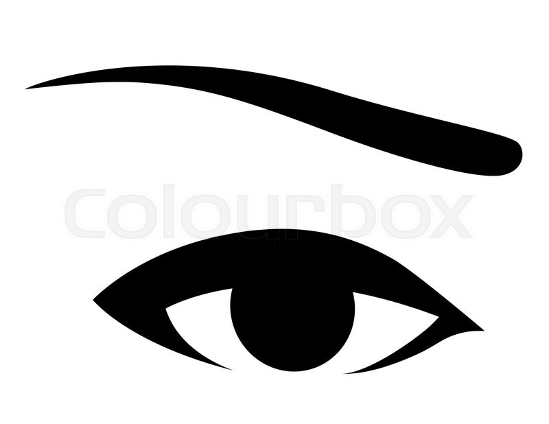 Simple black human eye icon on white ... | Stock vector | Colourbox