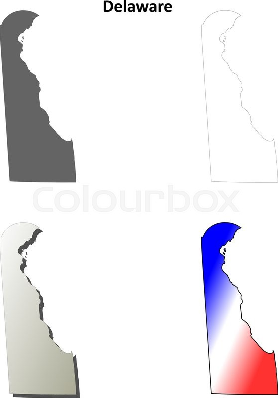 Delaware state blank vector outline ... | Stock vector | Colourbox