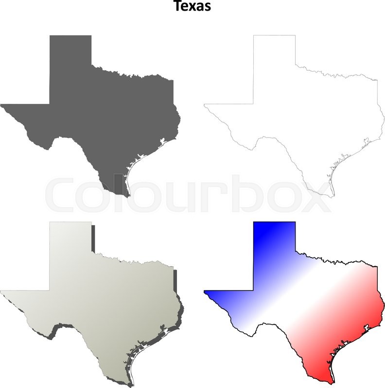 Texas state blank vector outline map ... | Stock vector | Colourbox