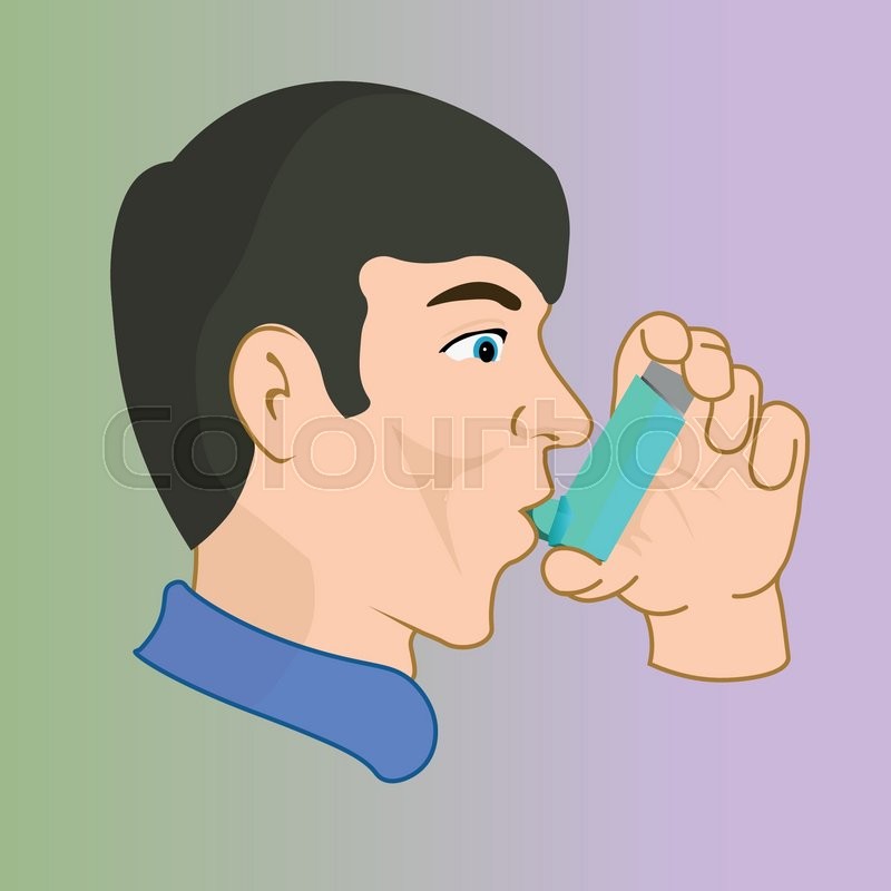 A man with an inhaler, medication ... | Stock vector | Colourbox