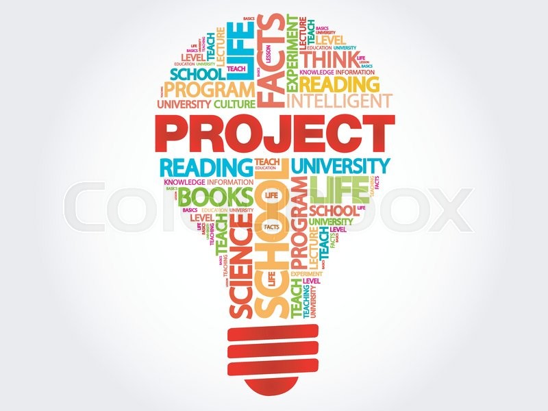 PROJECT bulb word cloud, business ... | Stock vector | Colourbox