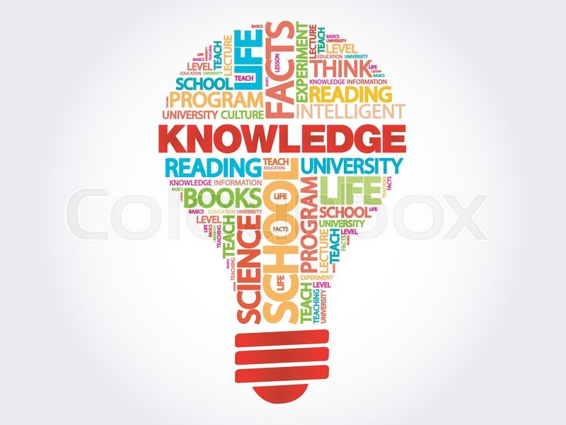 KNOWLEDGE bulb word cloud, business ... | Stock vector | Colourbox