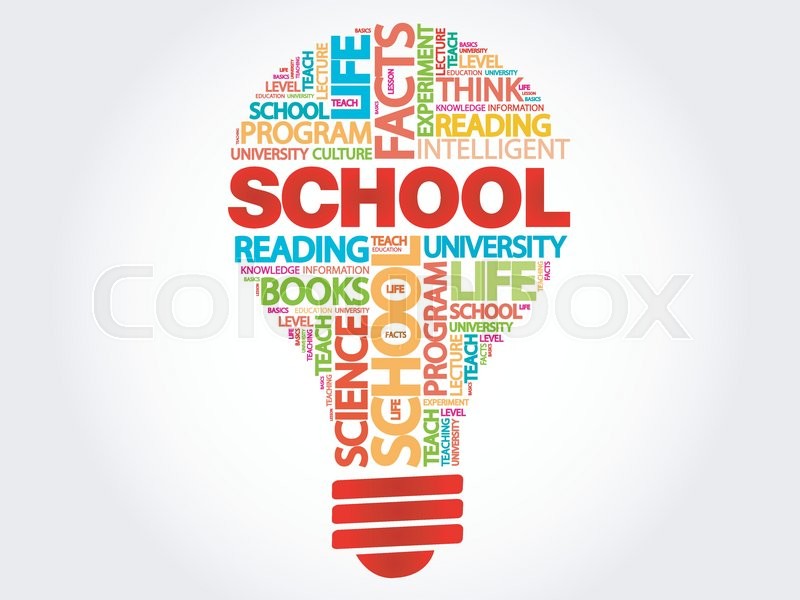 SCHOOL bulb word cloud, business ... | Stock vector | Colourbox