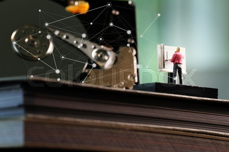 Big data concept-miniature engineer ... | Stock image | Colourbox