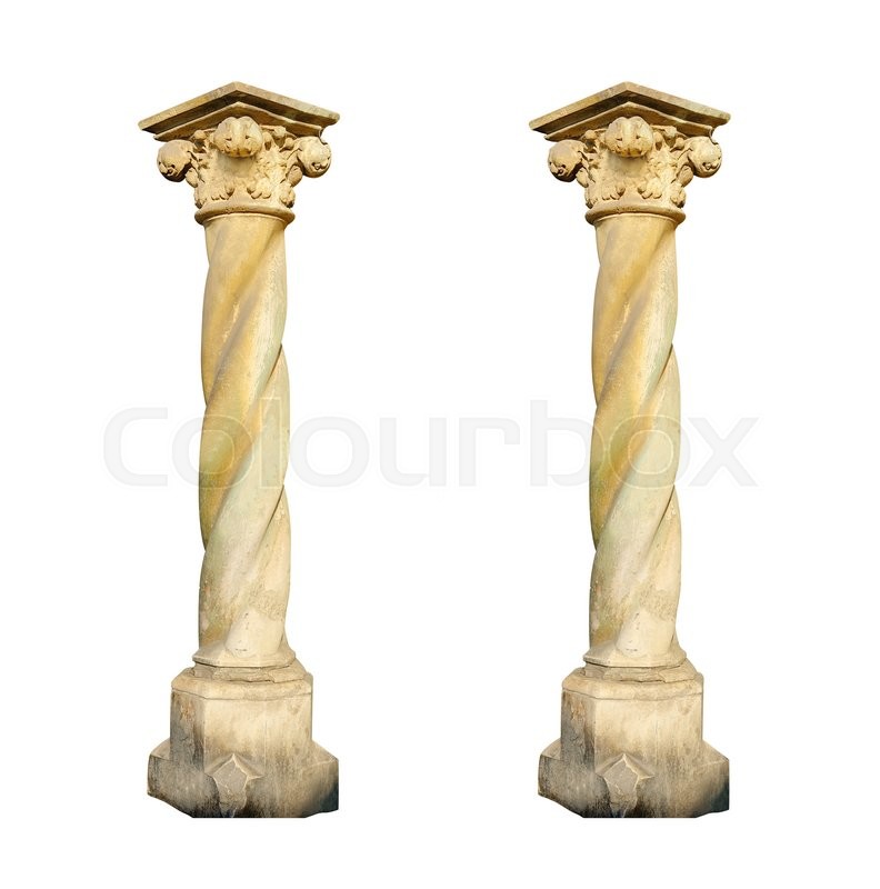 Architectural two columns on a white ... | Stock image | Colourbox