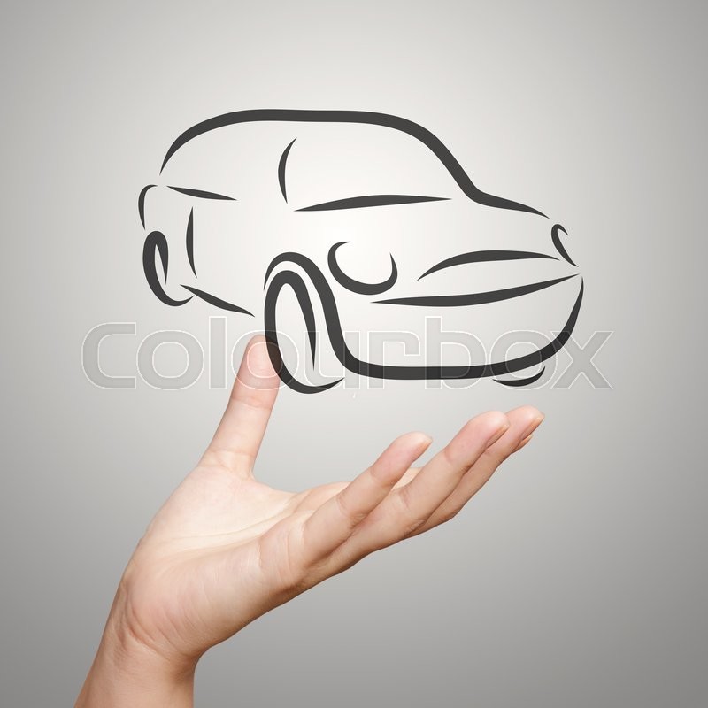 Hand showing design sketch car as ... | Stock Photo | Colourbox