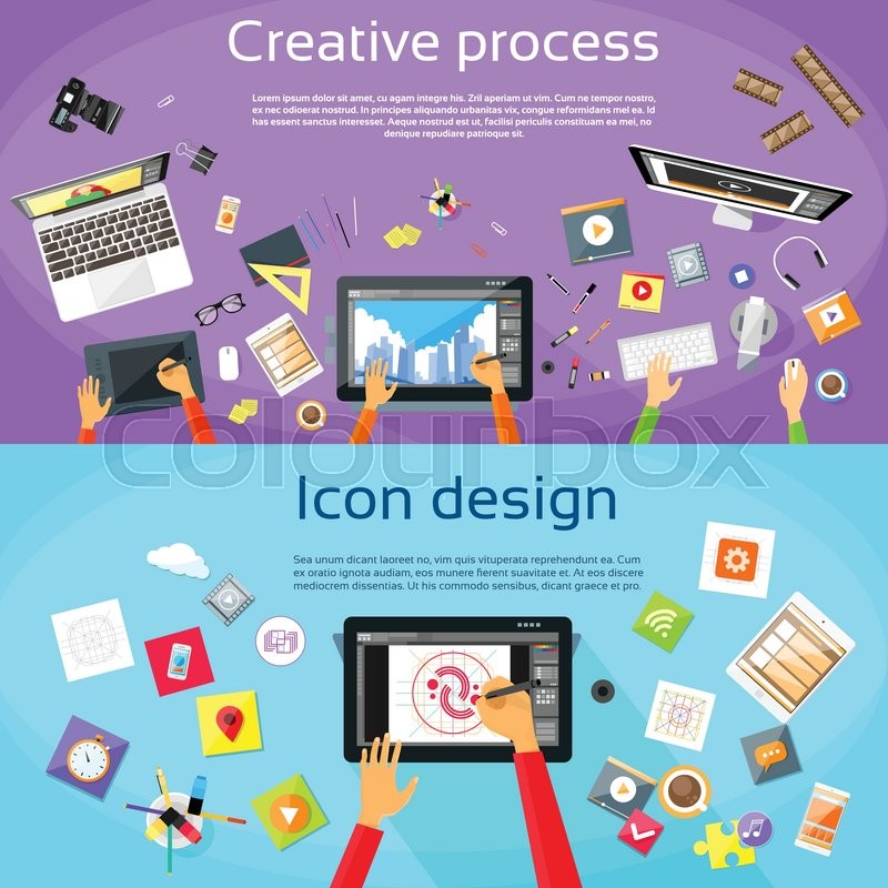 Creative Process Digital Logo Icon ... | Stock vector | Colourbox