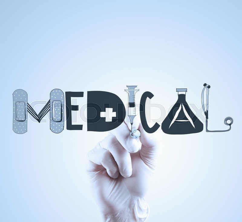 Doctor hand drawing design word MEDICAL ... | Stock Photo | Colourbox