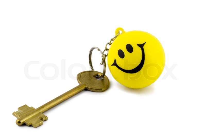Key smile with shadow close-up isolated ... | Stock Photo | Colourbox