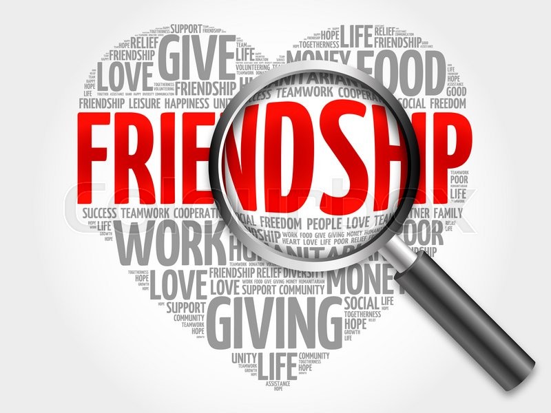 Friendship word cloud with magnifying ... | Stock image | Colourbox