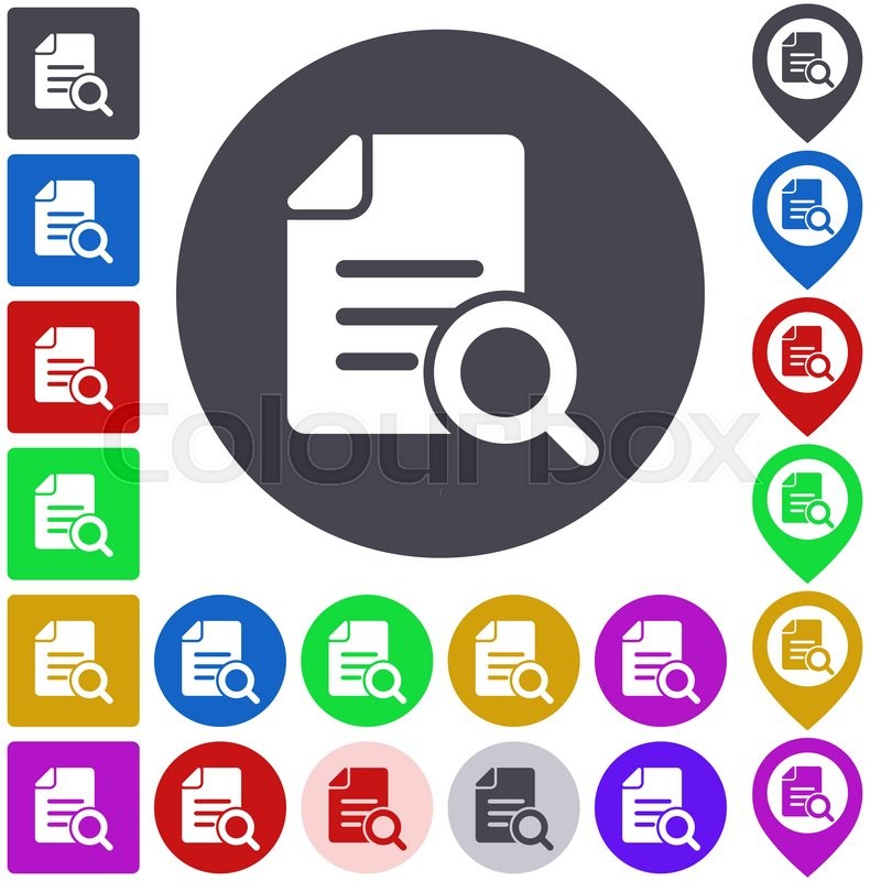 Color search icon set. Square, circle ... | Stock vector | Colourbox