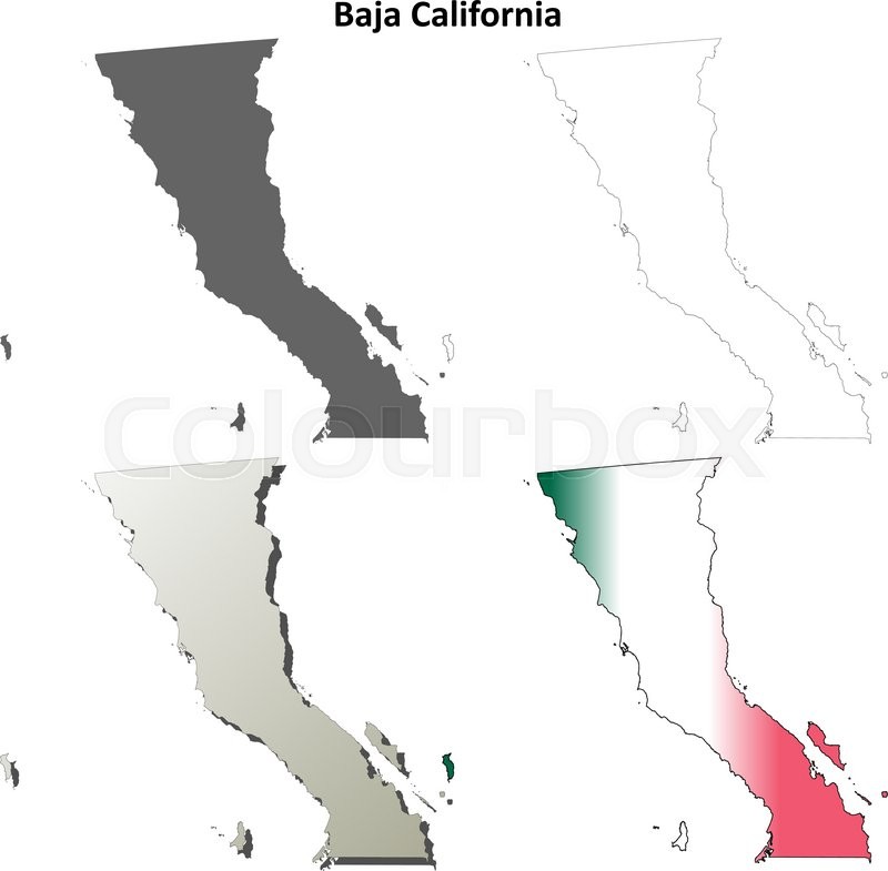 Baja California state blank vector ... | Stock vector | Colourbox