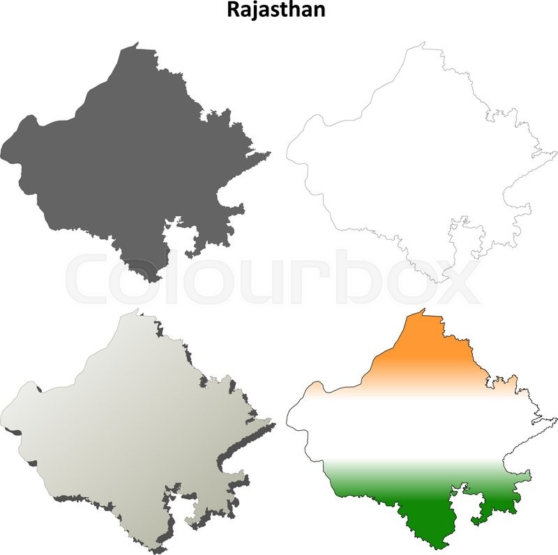 Rajasthan blank detailed vector ... | Stock vector | Colourbox