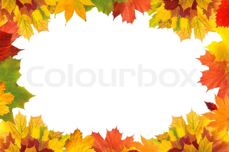 Autumn leaves border for your text | Stock image | Colourbox