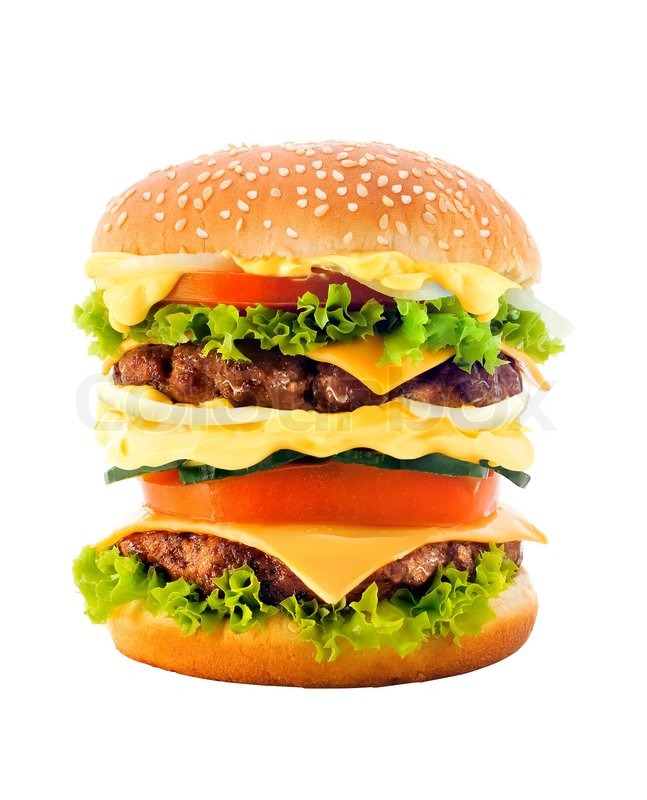 Big tasty cheeseburger isolated on ... | Stock image | Colourbox