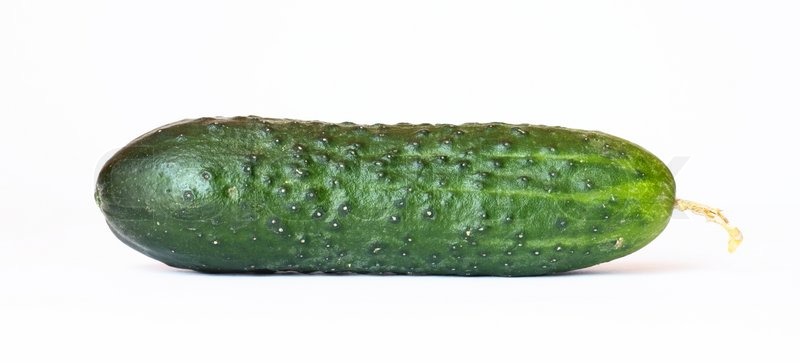 Single cucumber, isolated over white | Stock image | Colourbox