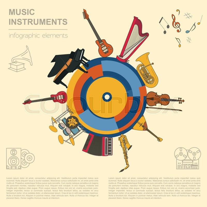 Musical instruments graphic template. ... | Stock vector | Colourbox